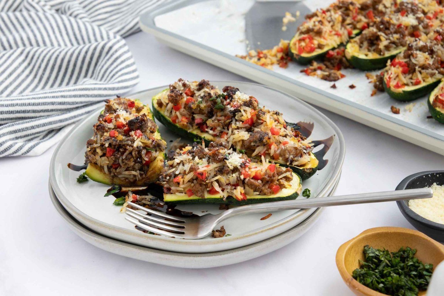 Stuffed Zucchini Boats with Ground Beef & Rice – Add Salt & Serve